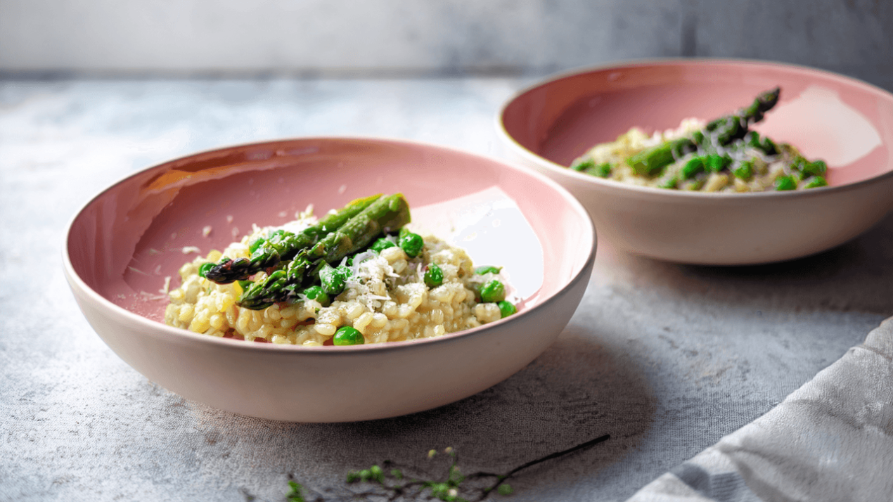 Asparagus & Pea Risotto | Creamy Springtime Risotto Recipe with Parmesan