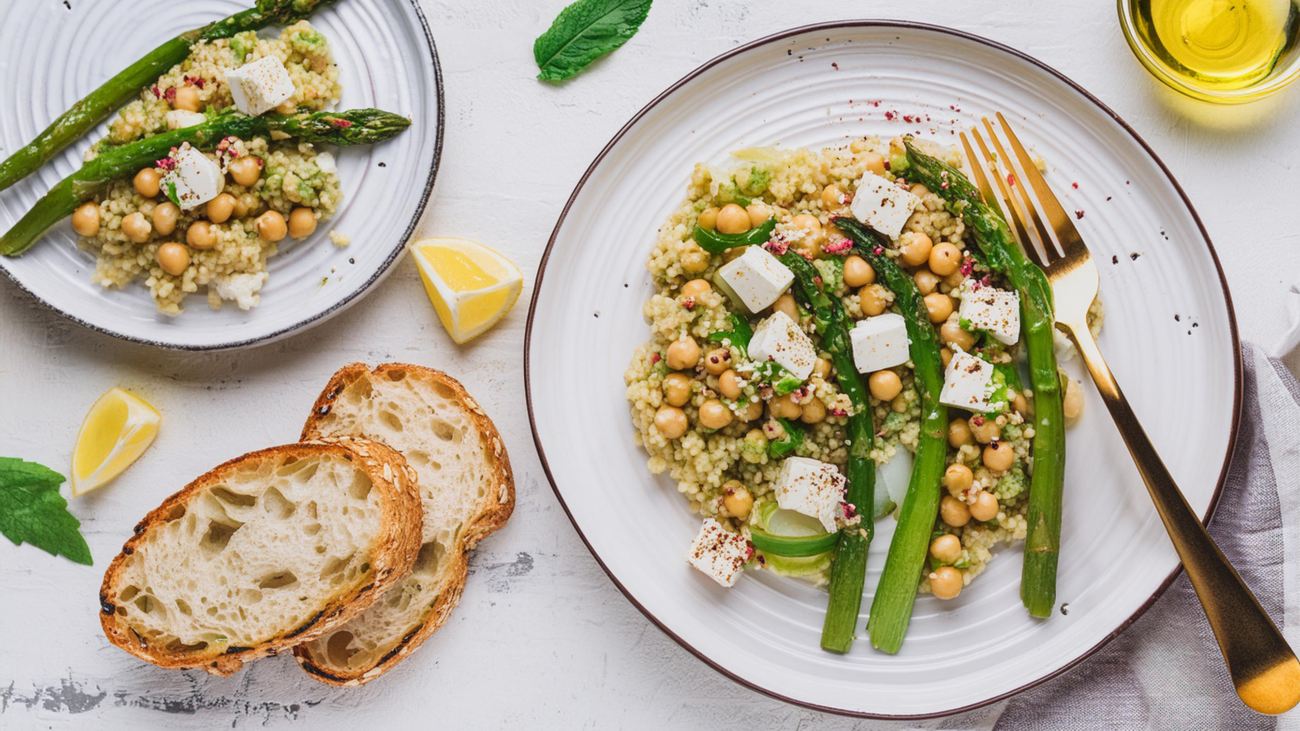 Asparagus Chickpea Quinoa Salad with Feta | Light and Refreshing Spring ...
