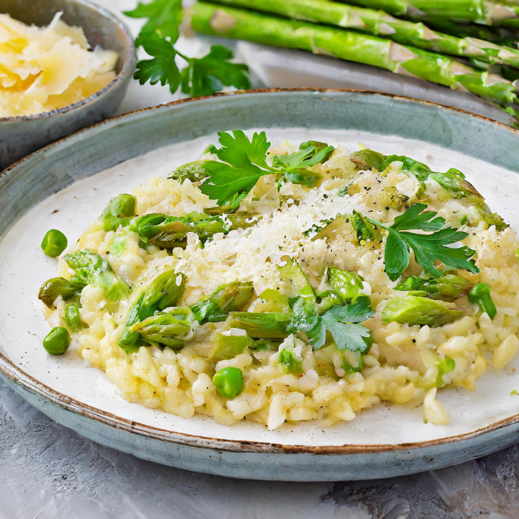 Asparagus & Pea Risotto | Creamy Springtime Risotto Recipe with Parmesan