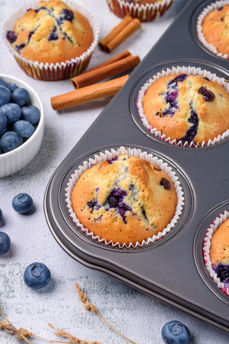 Moist & Fluffy Blueberry Muffins | Easy Blueberry Muffin Recipe with ...