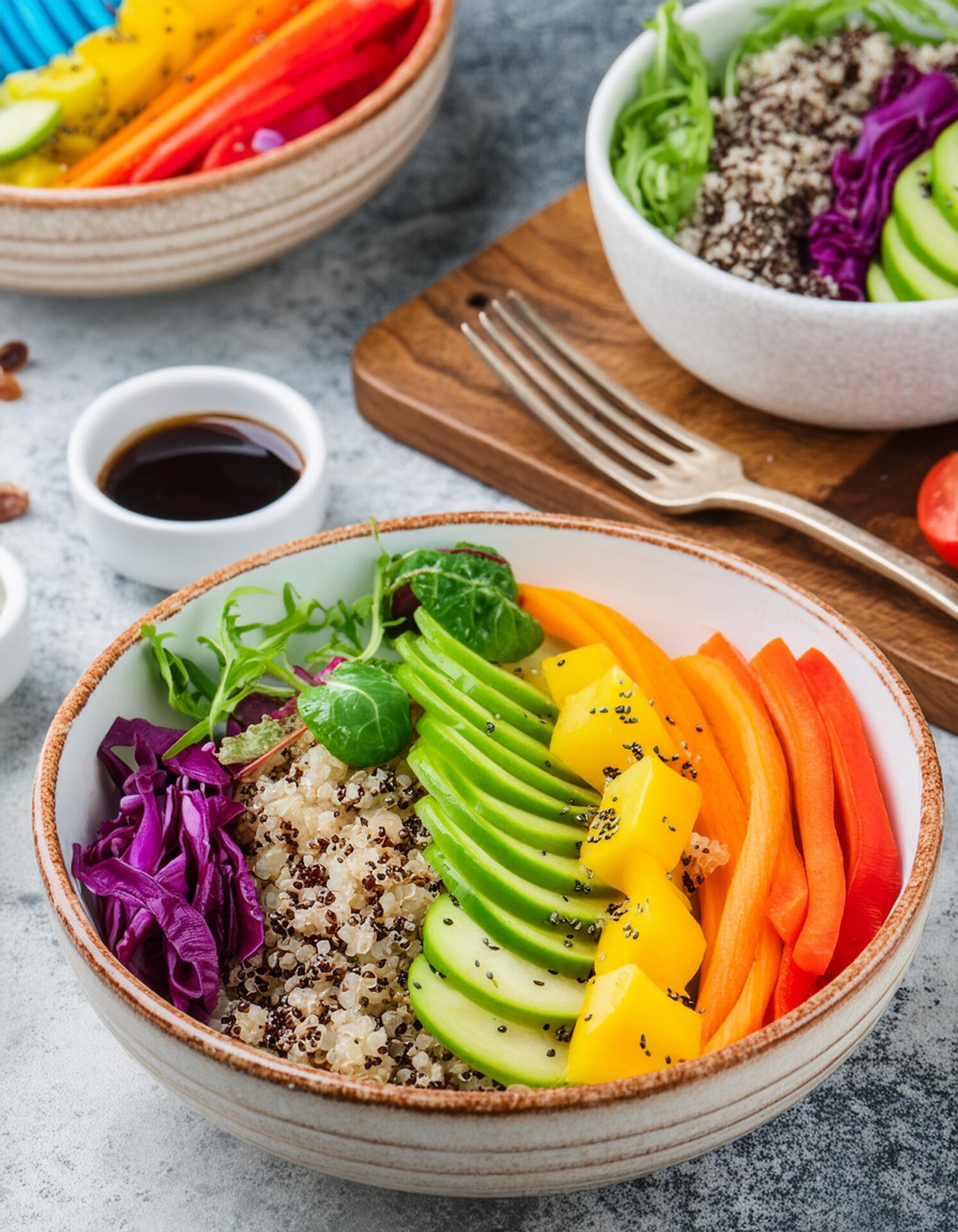 Rainbow Vegetable Quinoa Bowl with Balsamic Vinaigrette | Nutrient ...
