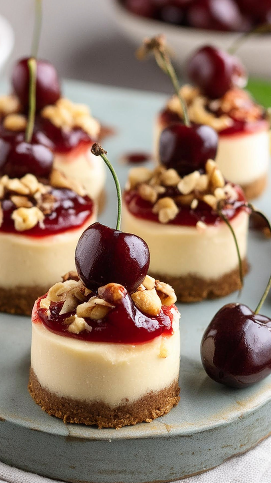 Cherry Cheesecake Bites | Mini Vegan and Gluten-Free Dessert Recipe