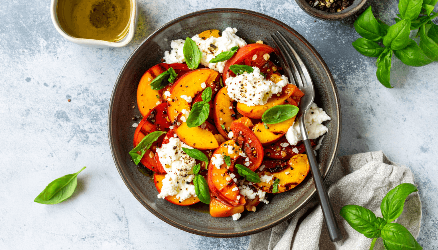 Peach Burrata Tomato Salad | Fresh and Sophisticated Summer Salad Recipe
