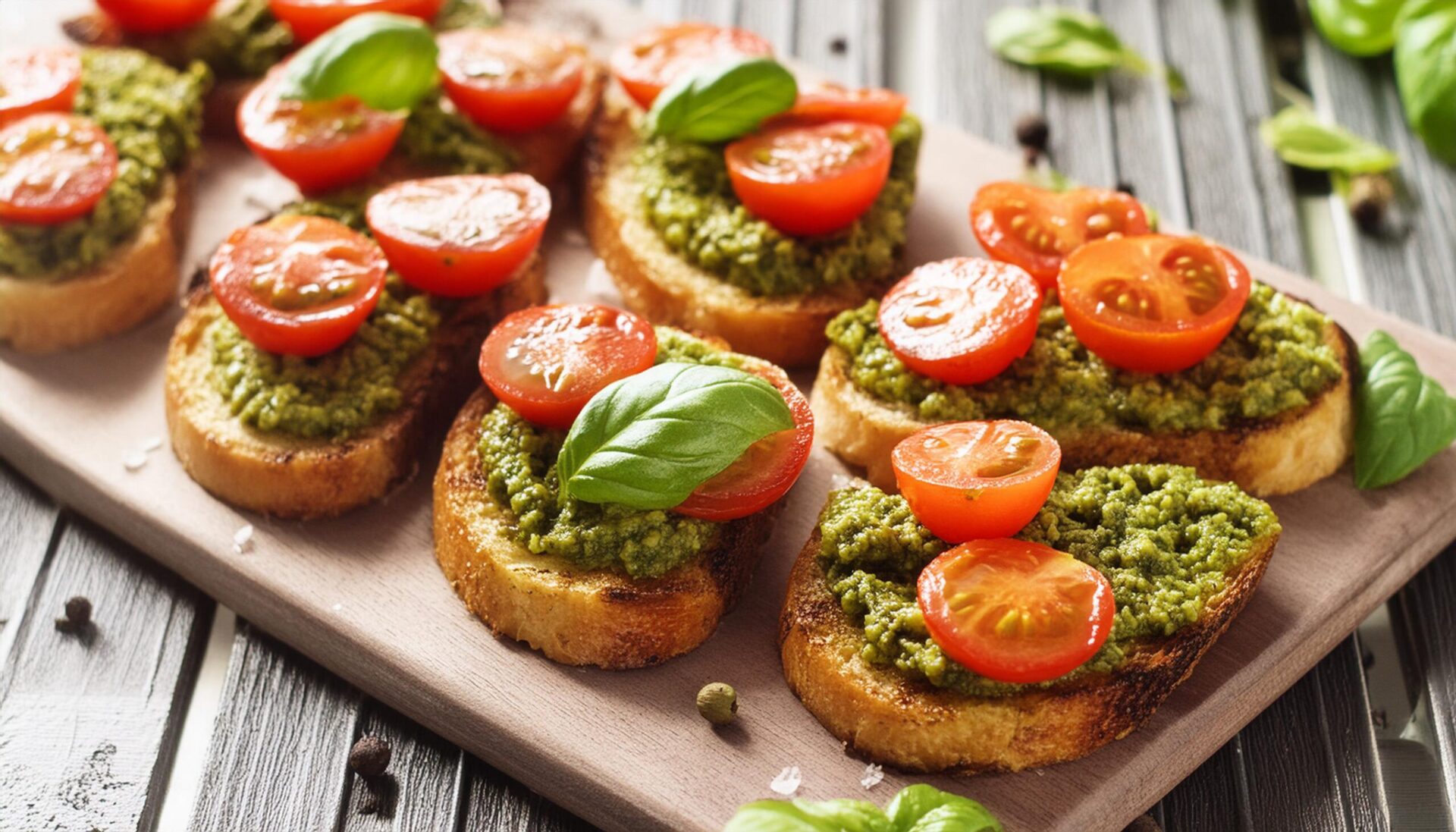 Tomato Basil Pesto Toast | Flavorful and Fresh Breakfast or Snack Recipe
