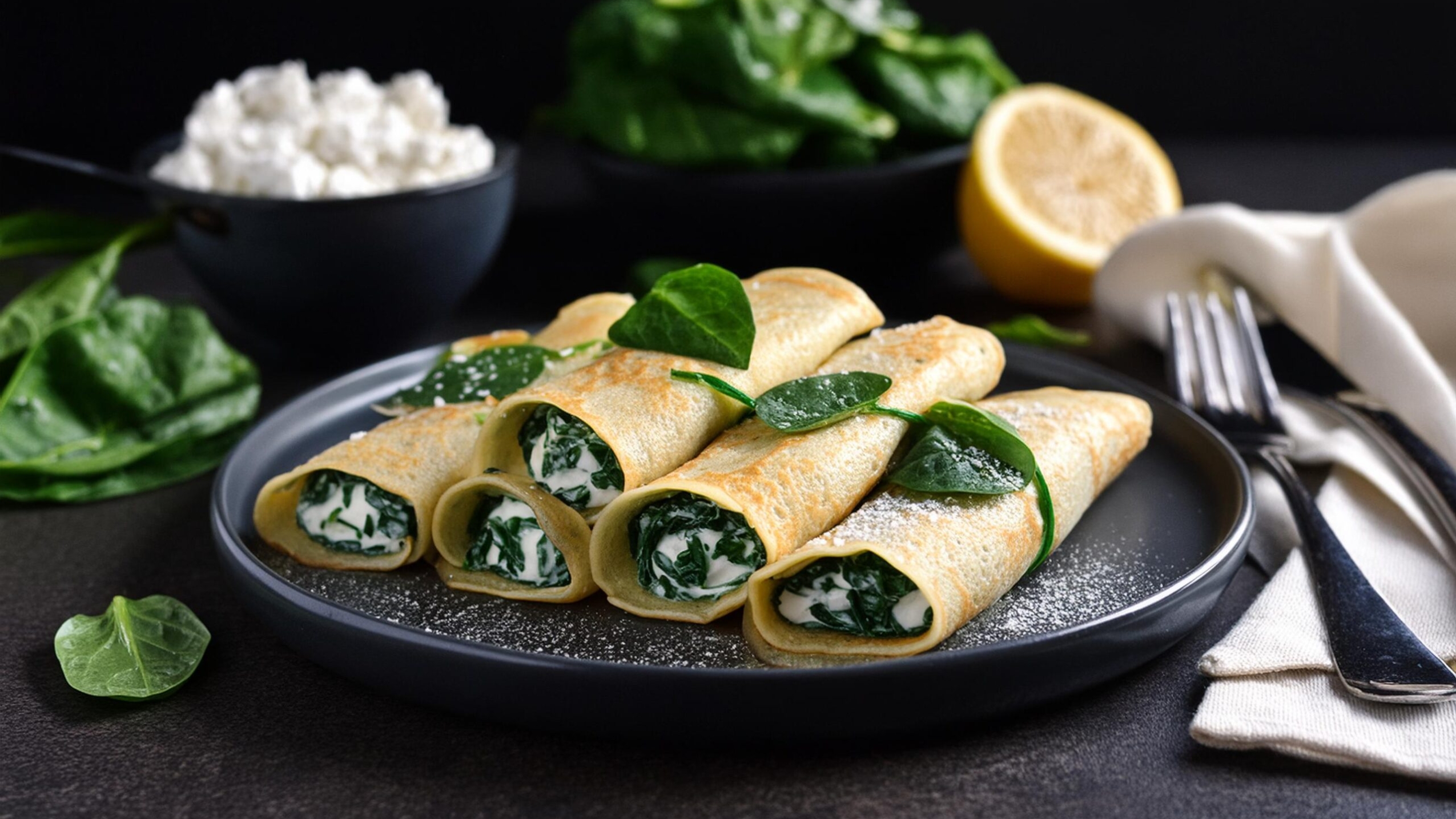 Ricotta and Spinach Stuffed Crepes - Veggie Vibes & Vines
