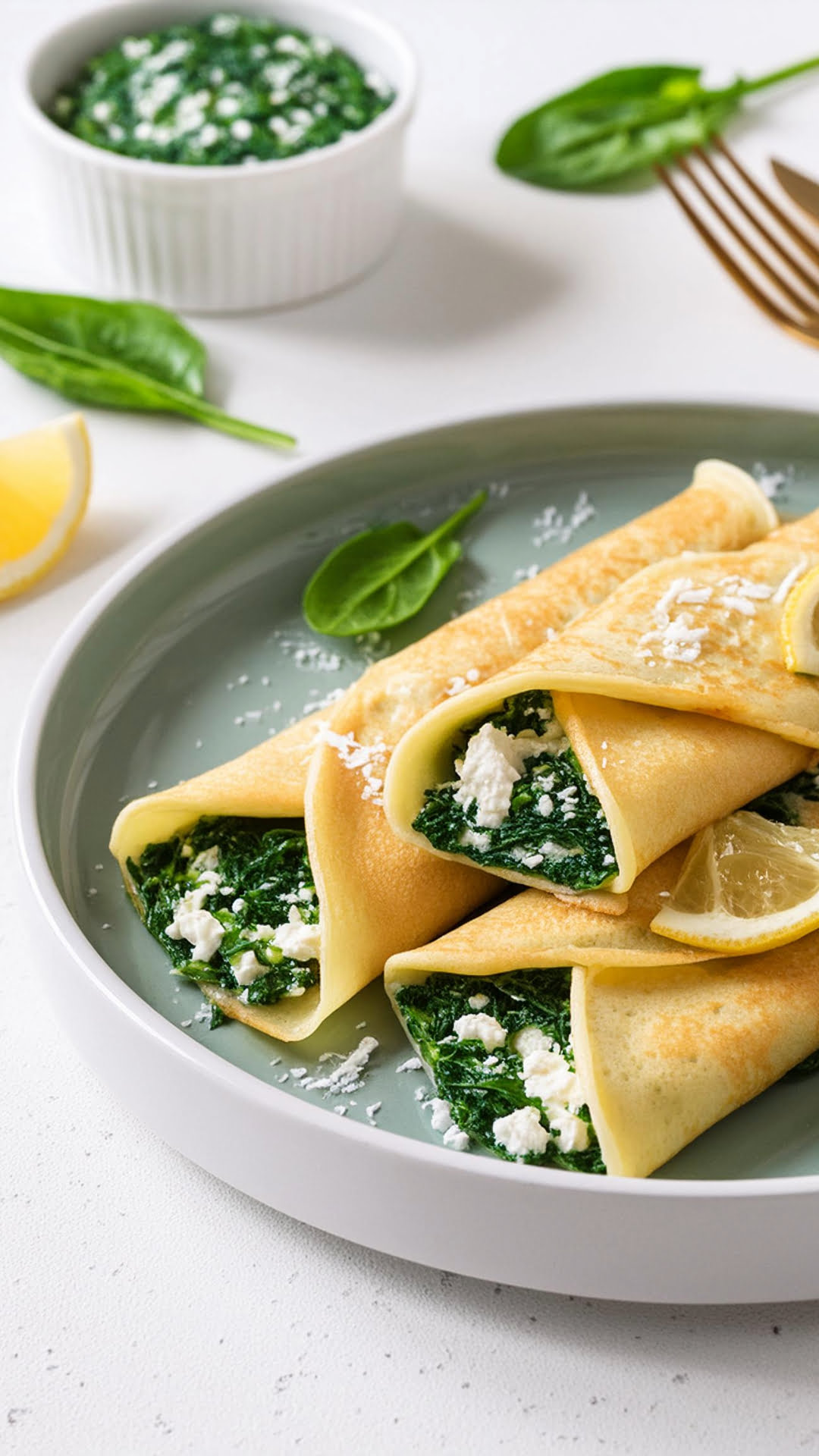 Ricotta and Spinach Stuffed Crepes | Elegant Brunch or Light Dinner Recipe