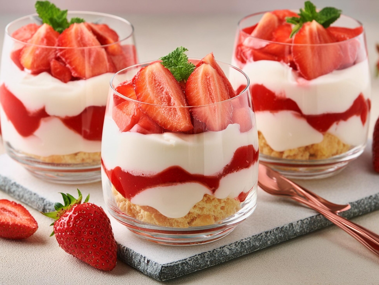 Strawberry Vanilla Pudding Parfait | Elegant Layered Dessert in ...