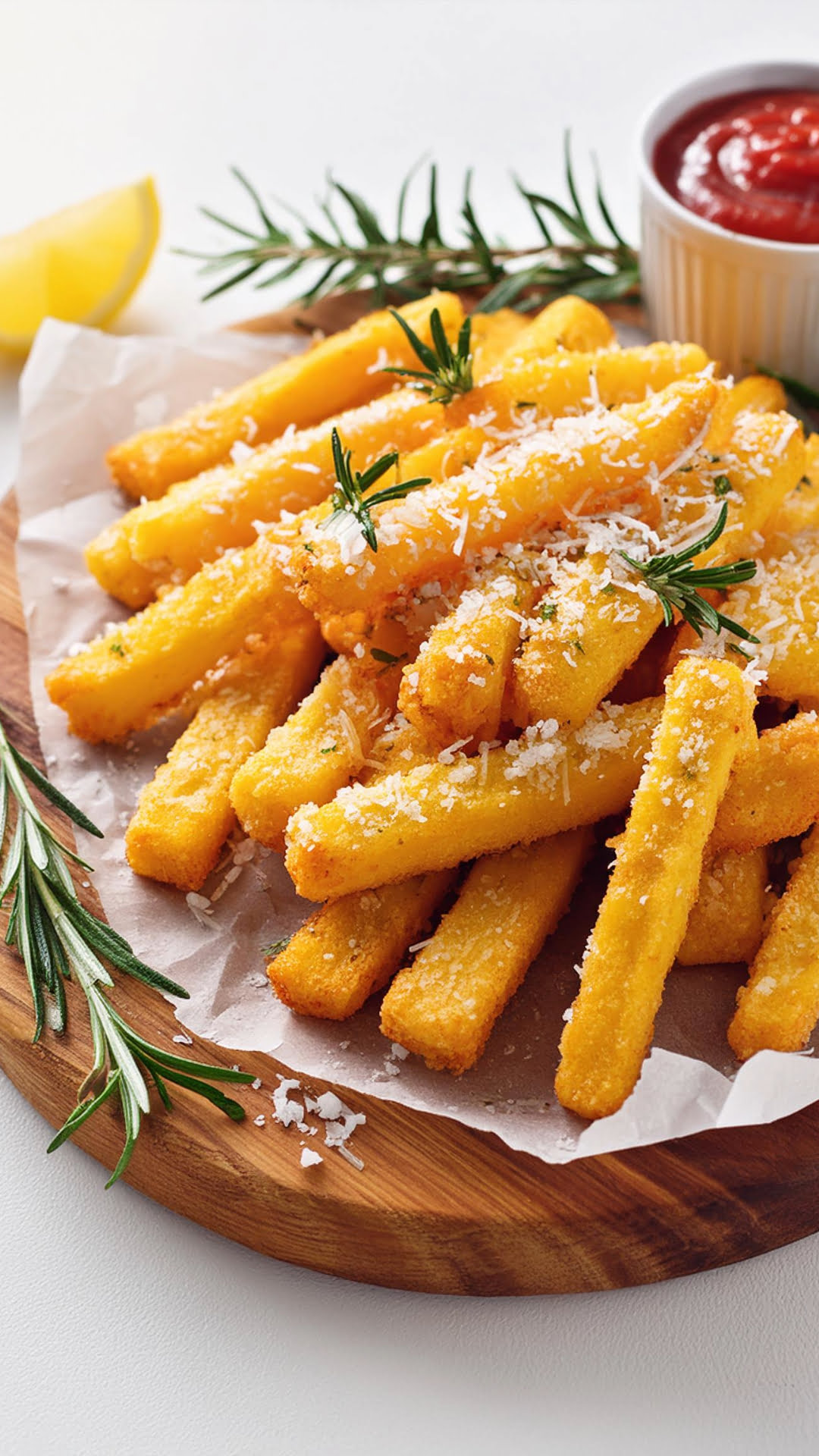 Crispy Rosemary Polenta Fries with Parmesan & Marinara | Flavorful ...