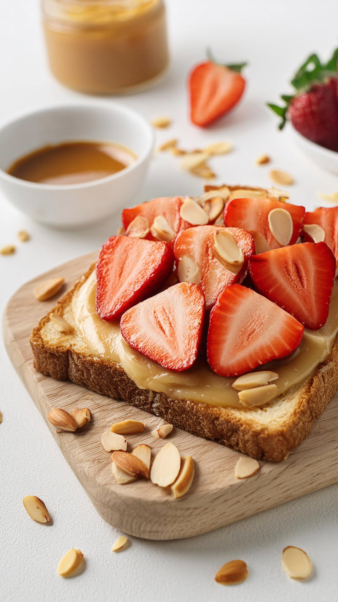 Almond Butter Toast with Strawberries and Honey | Quick and Delicious ...