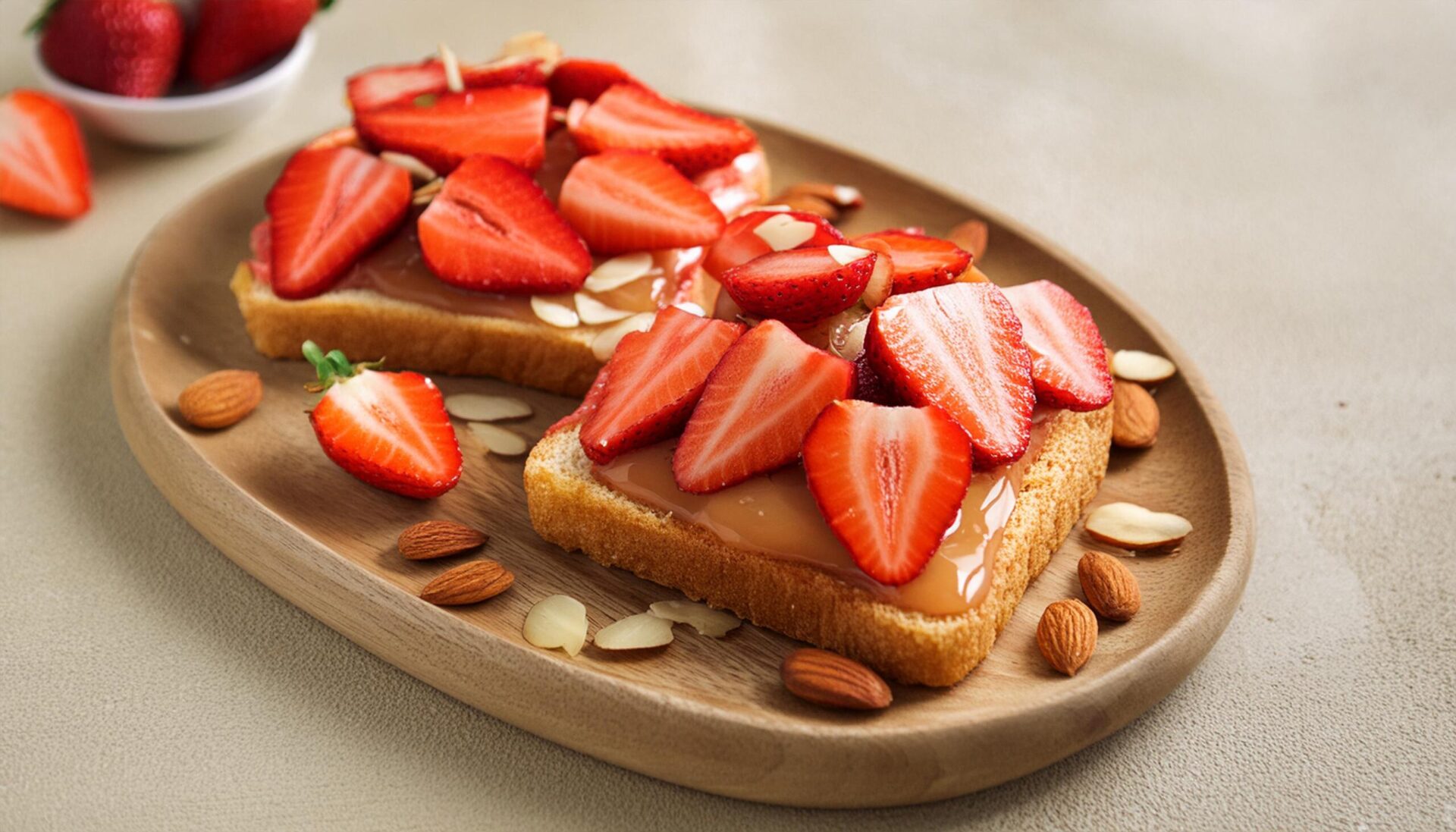 Almond Butter Toast with Strawberries and Honey | Quick and Delicious ...