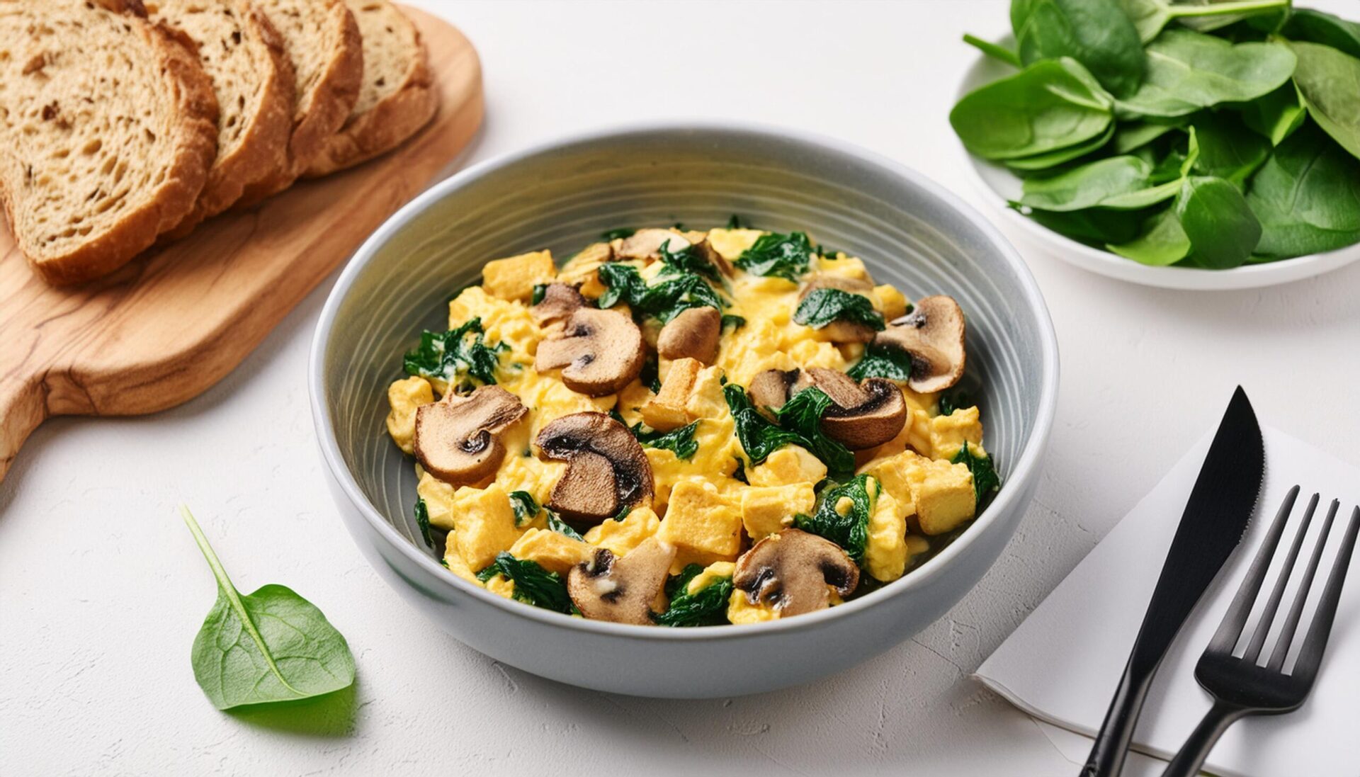 Vegan Tofu Scramble with Spinach & Mushrooms | Protein-Packed Breakfast or Brunch