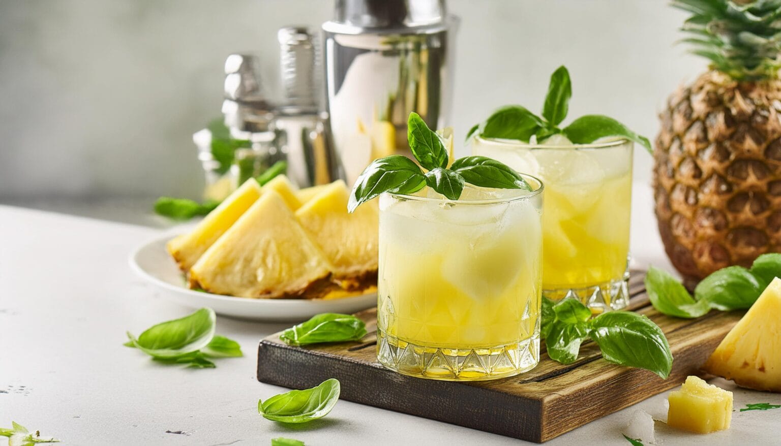Pineapple Basil Rum Spritz | Refreshing Summer Cocktail