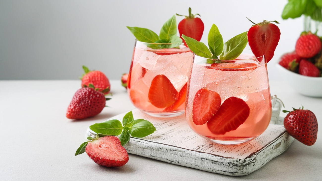 Strawberry Basil Gin Fizz | Refreshing & Aromatic Summer Cocktail