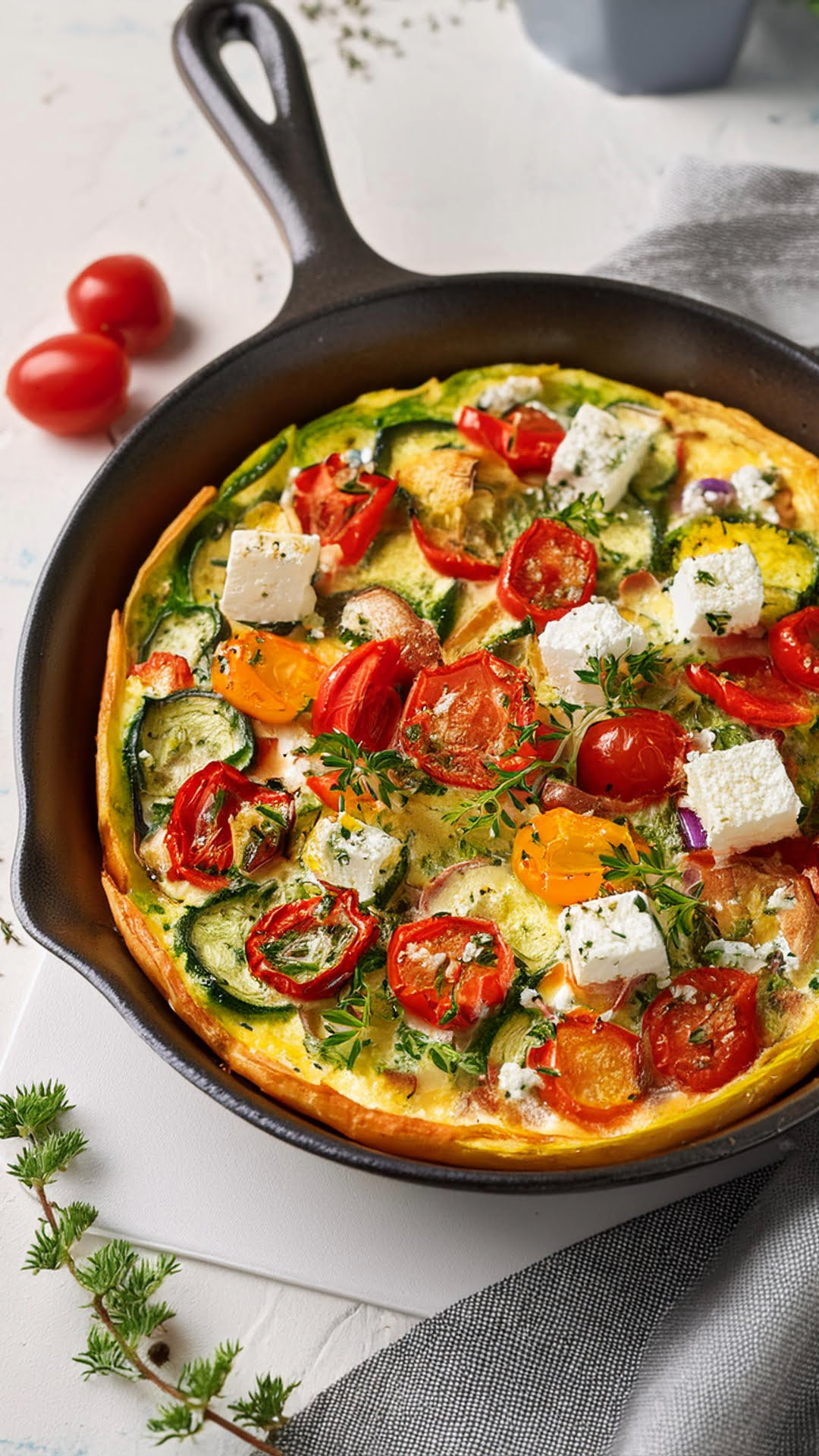 Italian Vegetable Frittata with Feta | Perfect for Breakfast, Brunch ...