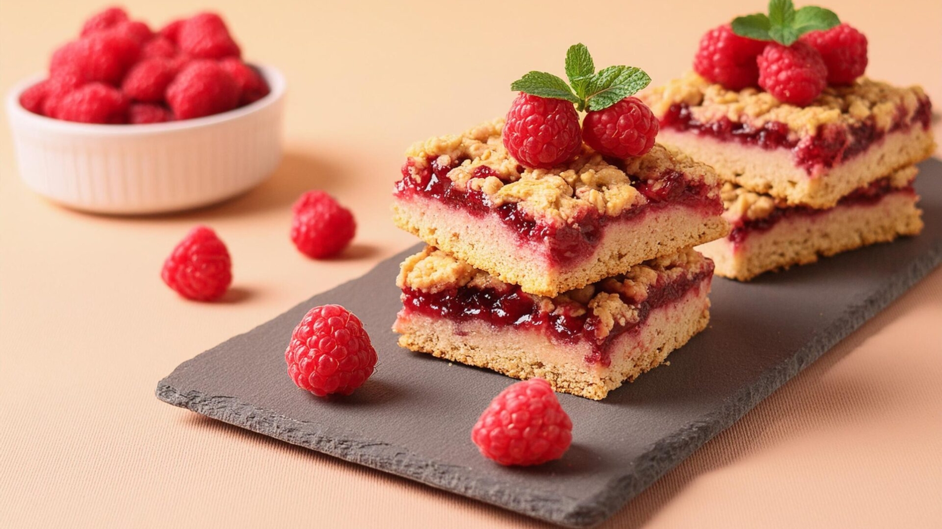 Chewy Oat & Raspberry Jam Bars | Healthy Snack or Dessert