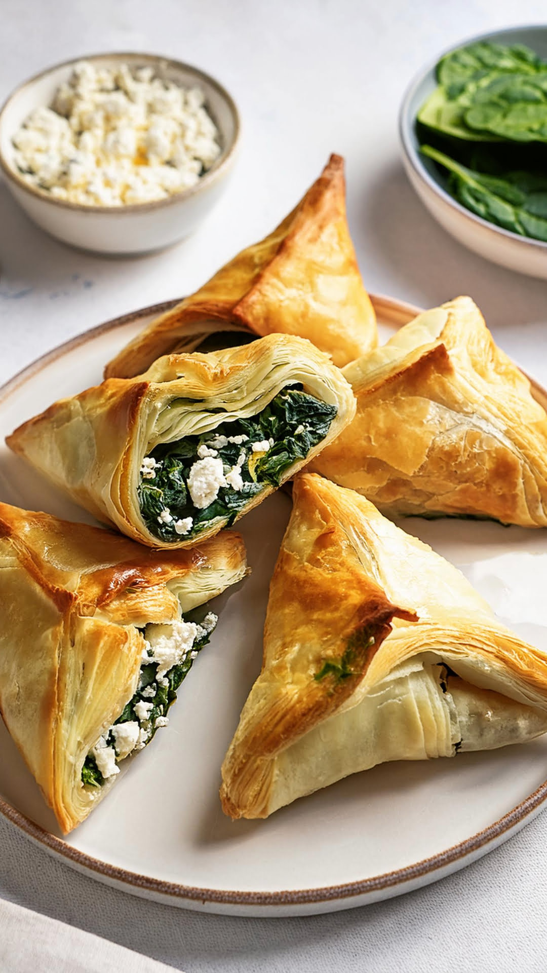 Crispy Spinach & Feta Phyllo Triangles | A Delicious Appetizer for ...