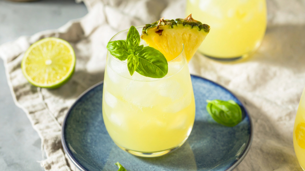 Pineapple Basil Rum Spritz | Refreshing Summer Cocktail