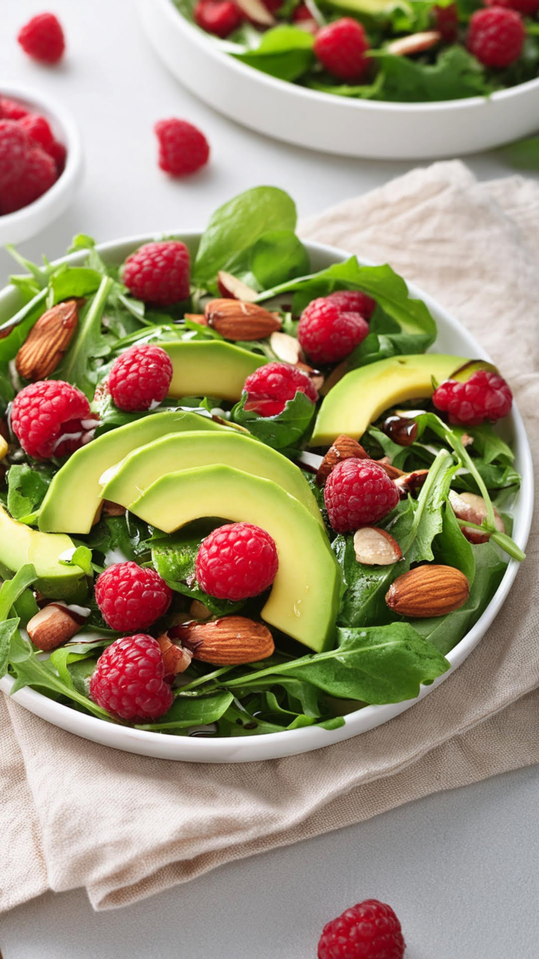 Raspberry Avocado Salad with Toasted Almonds & Raspberry Vinaigrette ...