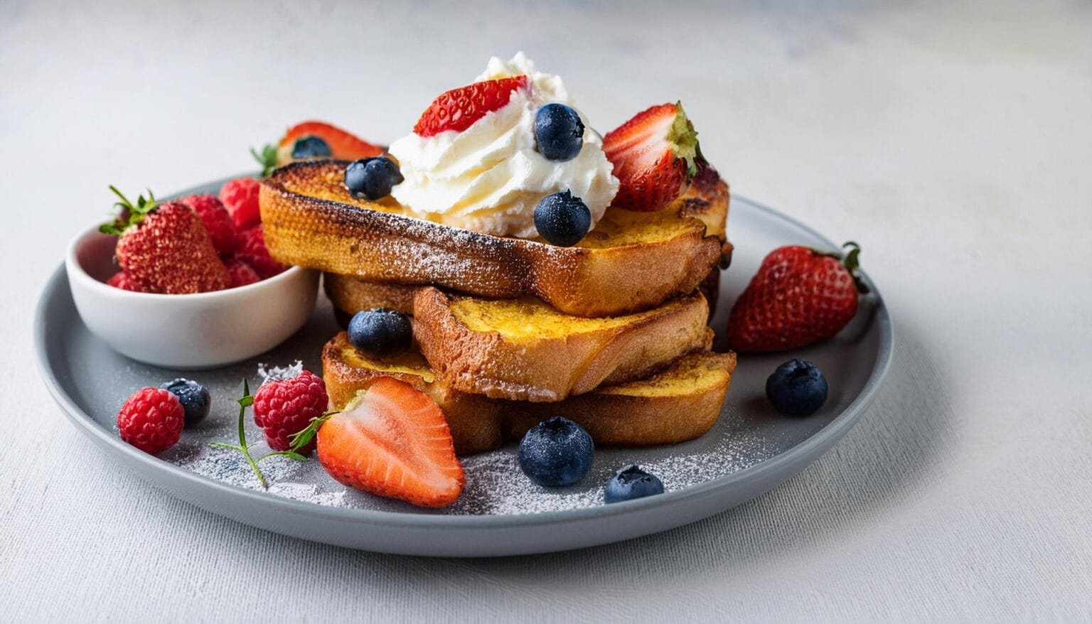 Brioche French Toast with Fresh Berries & Whipped Cream | Perfect ...