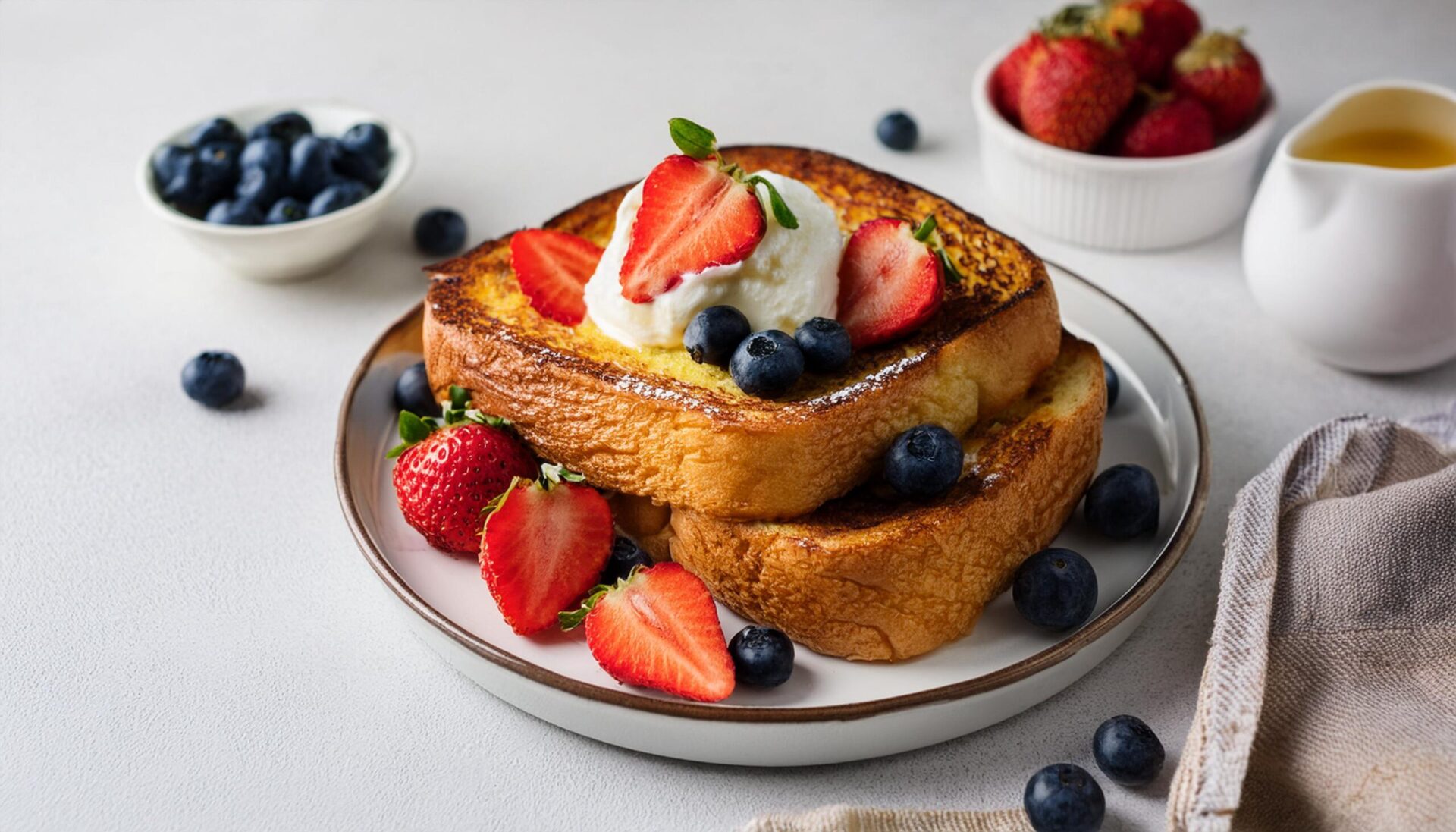 Brioche French Toast with Fresh Berries & Whipped Cream | Perfect ...