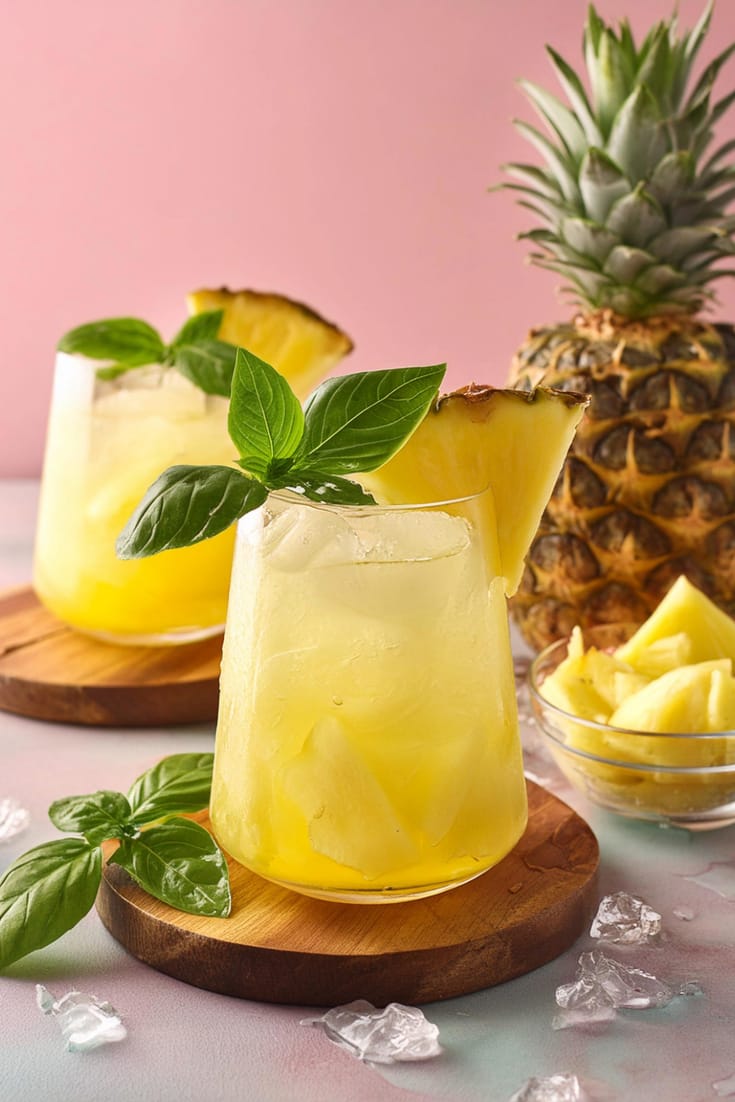 Pineapple Basil Rum Spritz | Refreshing Summer Cocktail