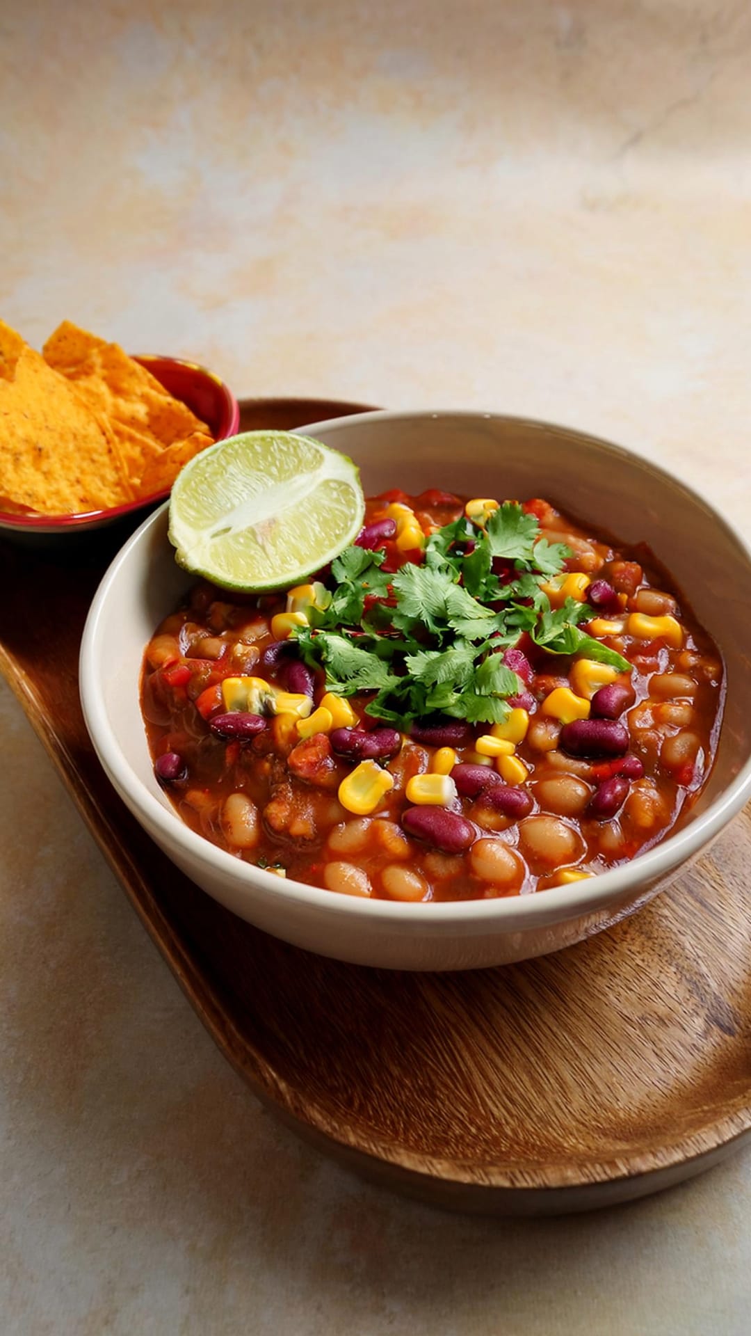 Quick Five-Bean Chili with Esquites Salsa Recipe | Hearty & Tangy Tex ...