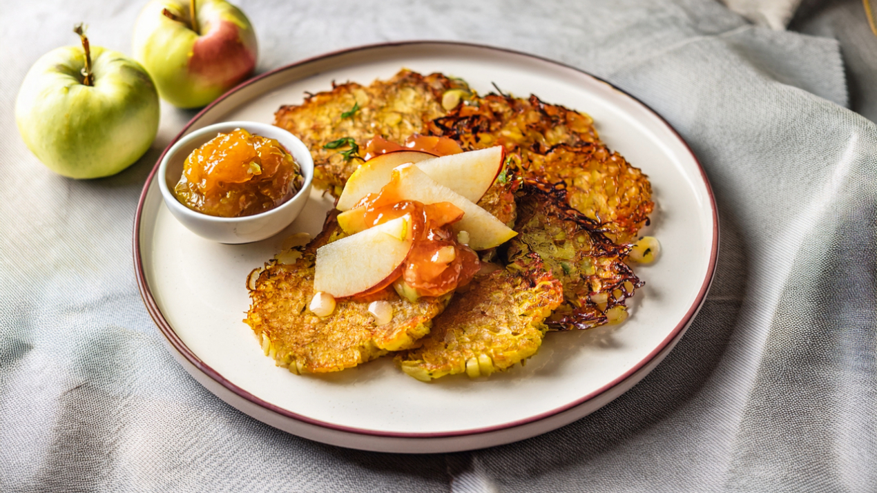 Kohlrabi Rösti with Apple Chutney: A Crispy and Fruity Dinner Delight