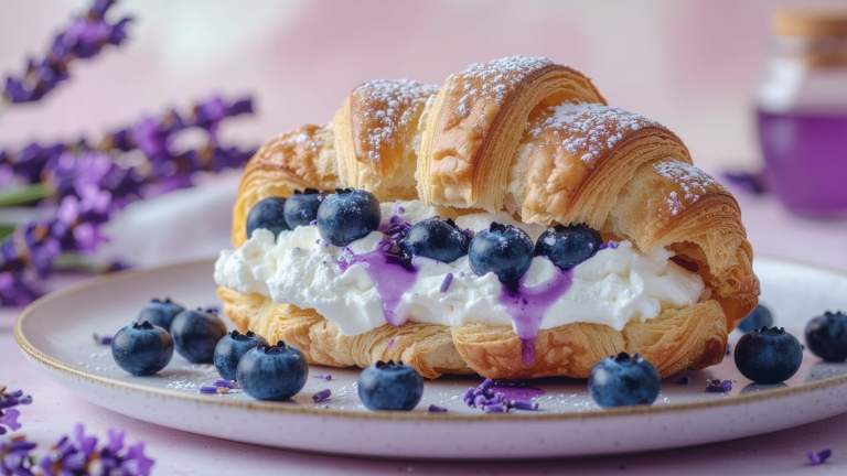 Lavender Goat Cheese & Blueberry Croissantwich: A Delicate, Fruity ...