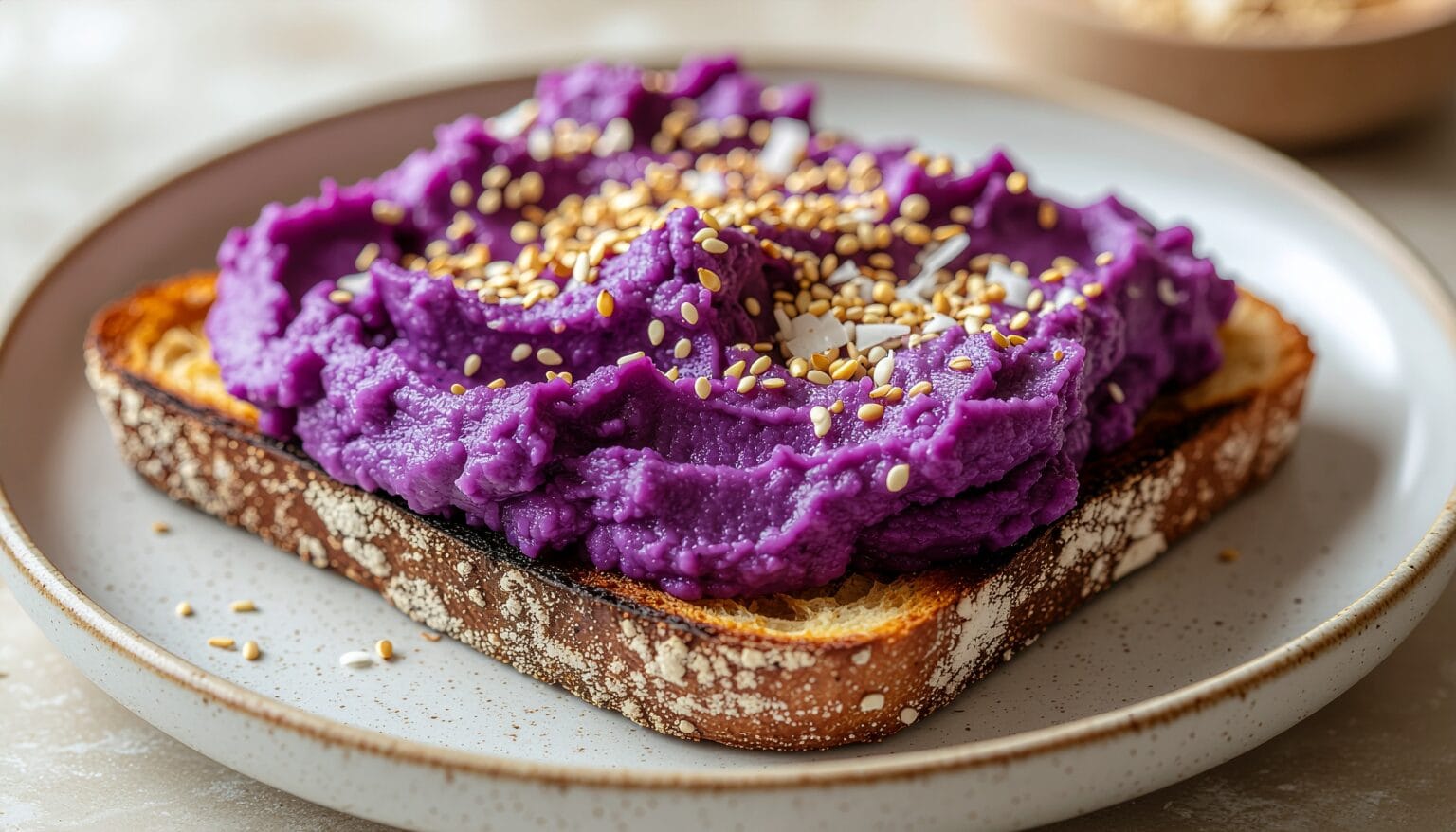 Purple Sweet Potato & Coconut Toast: A Colorful, Creamy Vegan Breakfast ...