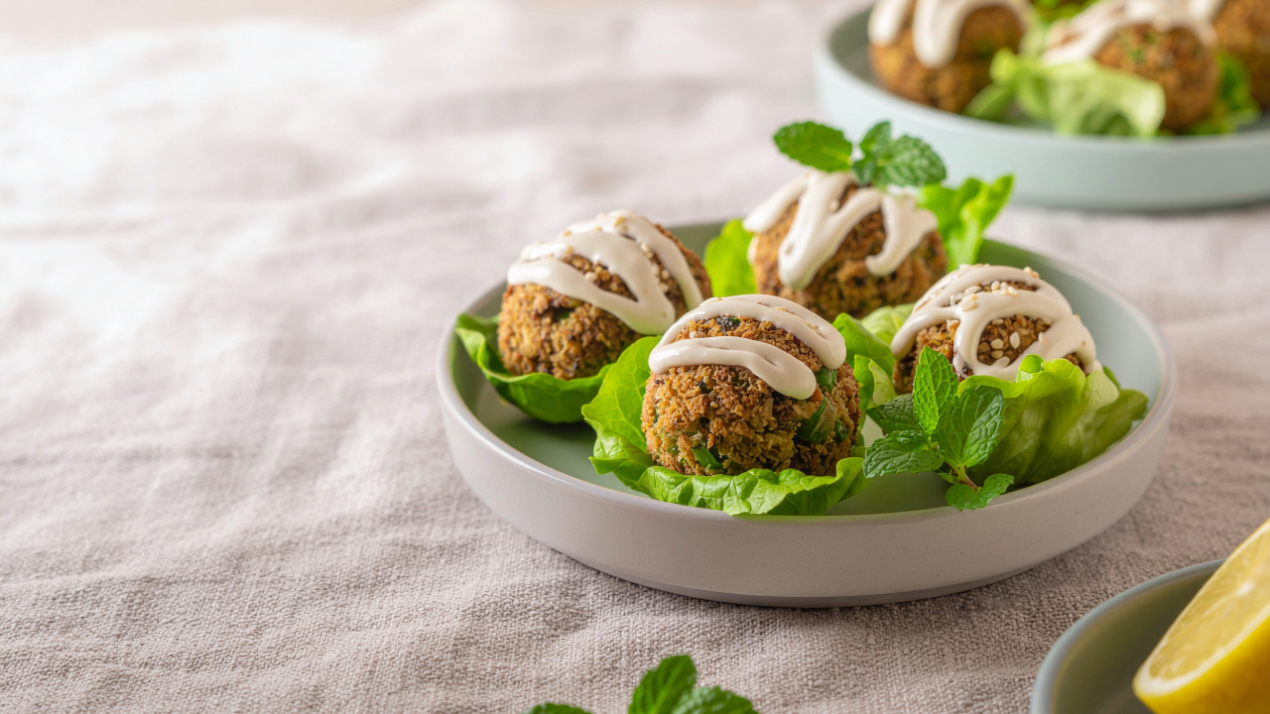 Vegan Pea Falafel with Lemon-Tahini Drizzle – Fresh, Green, and Crispy