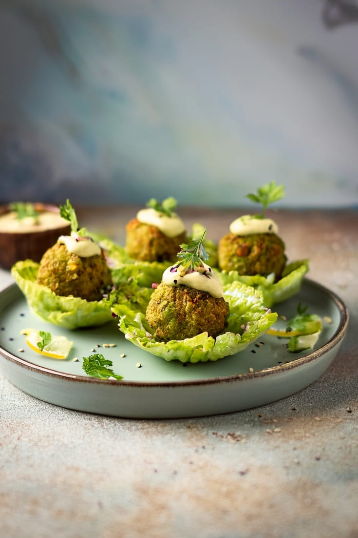 Vegan Pea Falafel with Lemon-Tahini Drizzle – Fresh, Green, and Crispy