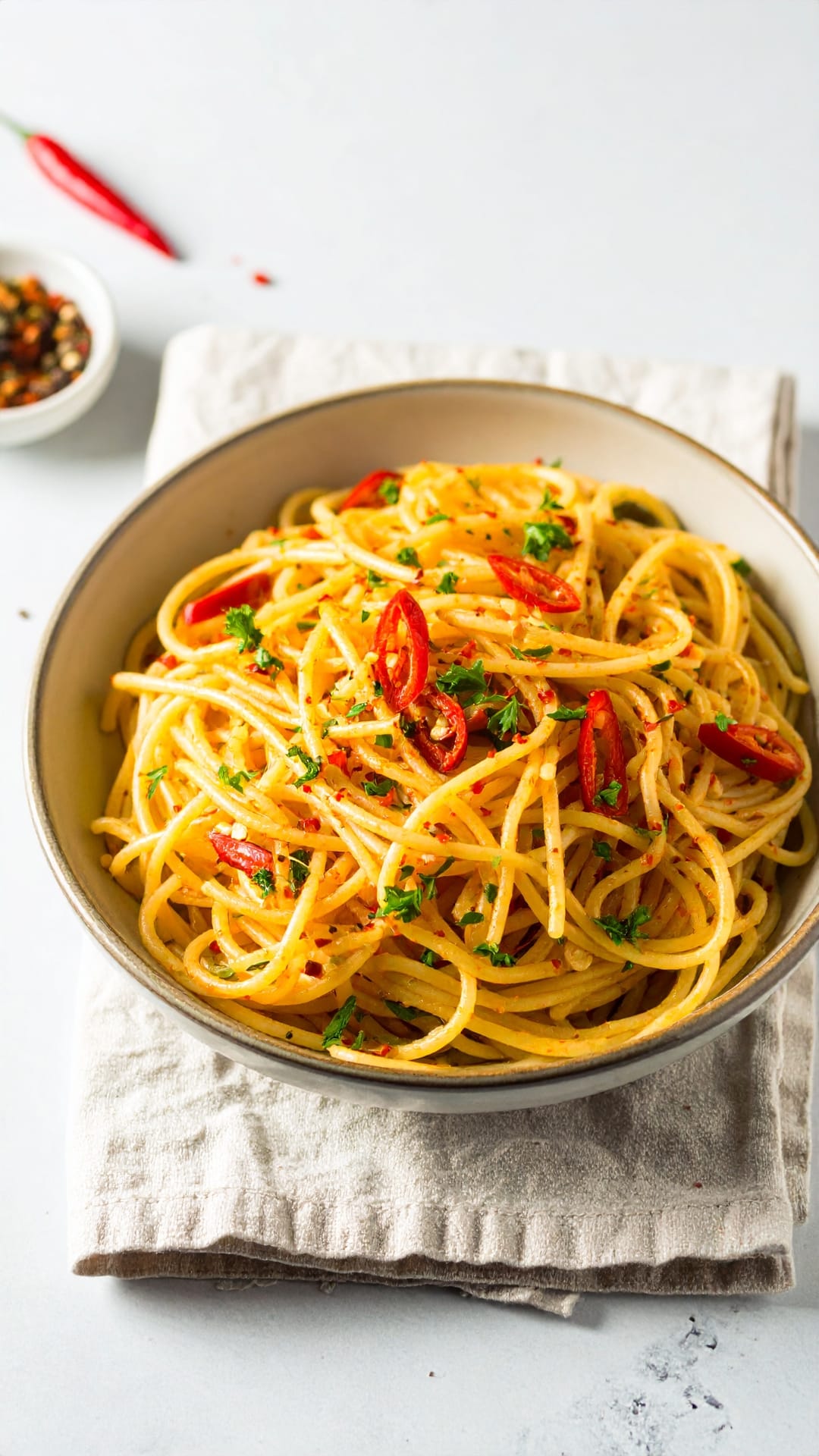 Sizzling Spaghetti with Garlic & Herbs (Vegetarian) – A Bold Twist on ...