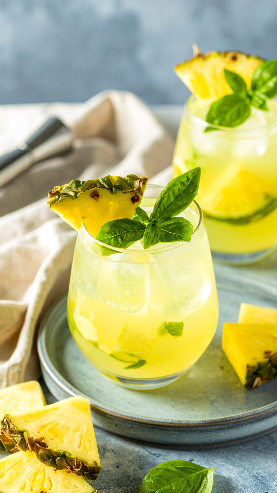 Pineapple Basil Rum Spritz | Refreshing Summer Cocktail