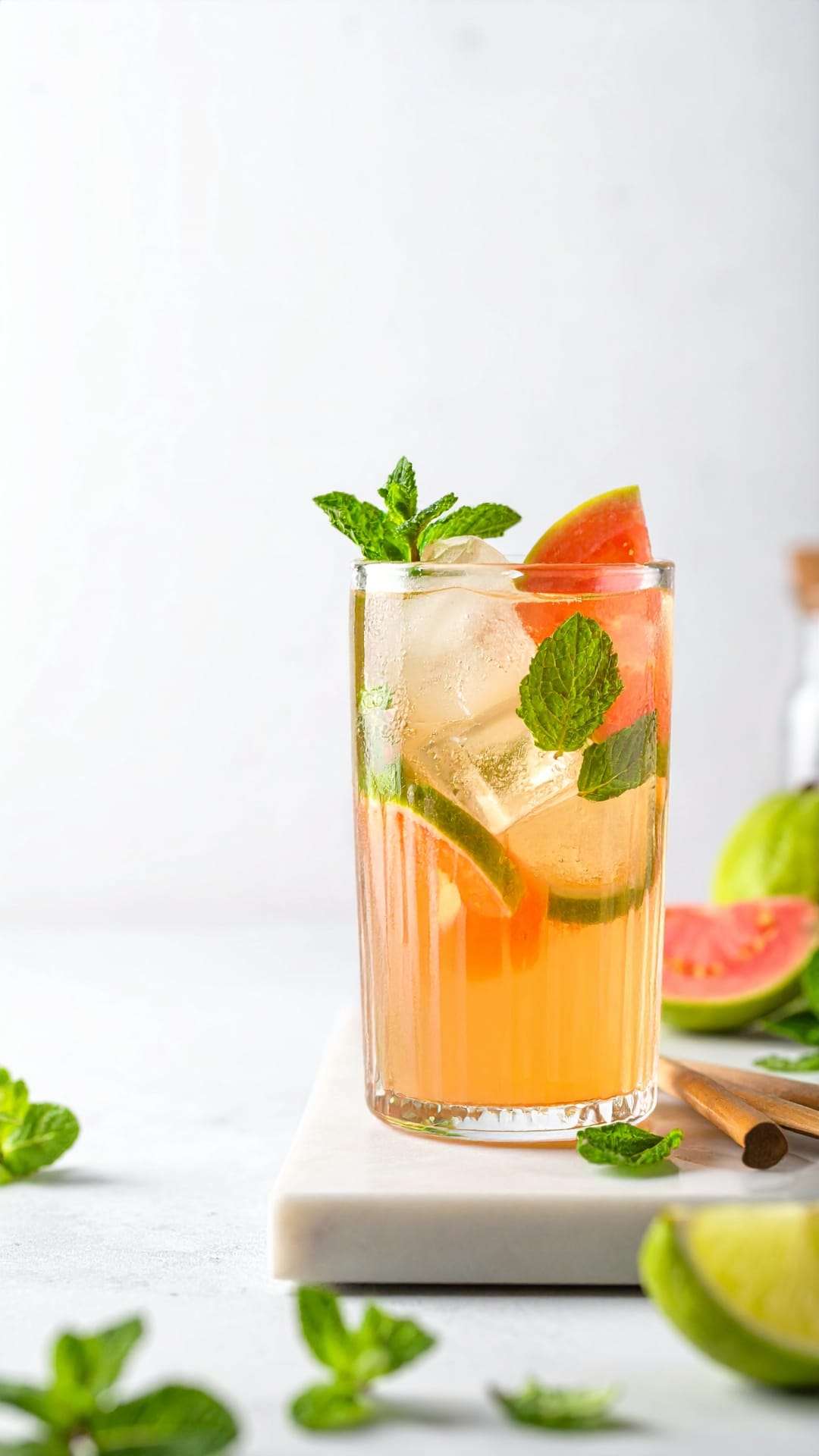 Refreshing Guava-Mint Iced White Tea Recipe | Summer Drink