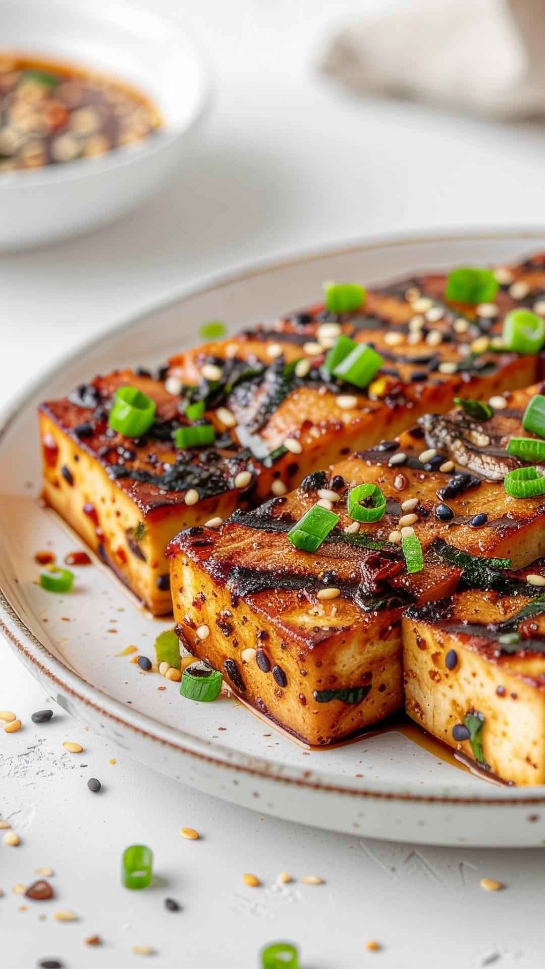 Spicy Sesame Grilled Tofu (Vegan)