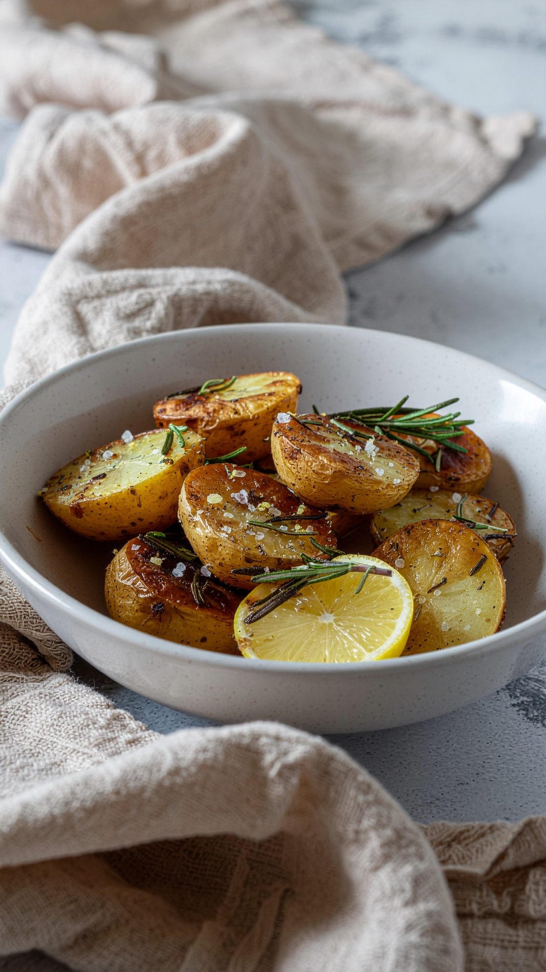 Rosemary Lemon Crispy Potatoes – Golden Vegan Oven-Roasted Perfection